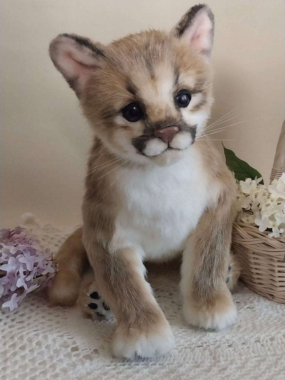 Realistic Puma Cub Toy OOAK Artificial Stuffed Animal Cute Exotic ...