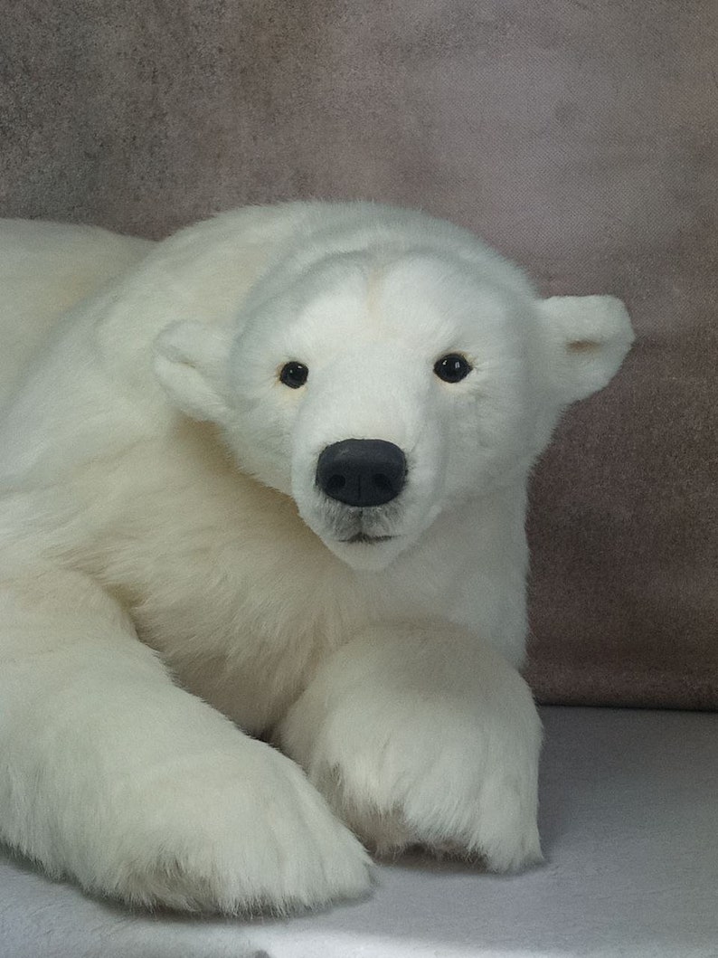 Polar Bear Realistic Toy OOAK Artificial Stuffed Animal Soft Sculpture ...