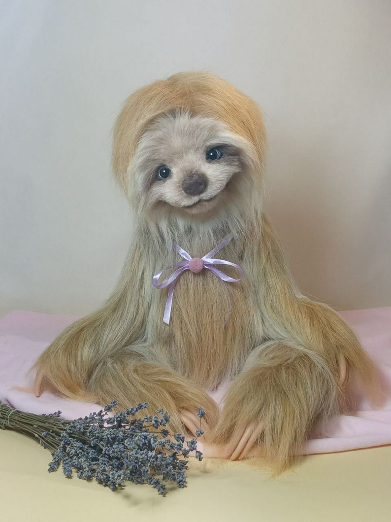 Realistic Cute Baby Sloth Toy Artificial Stuffed Animal Soft Sculpture ...