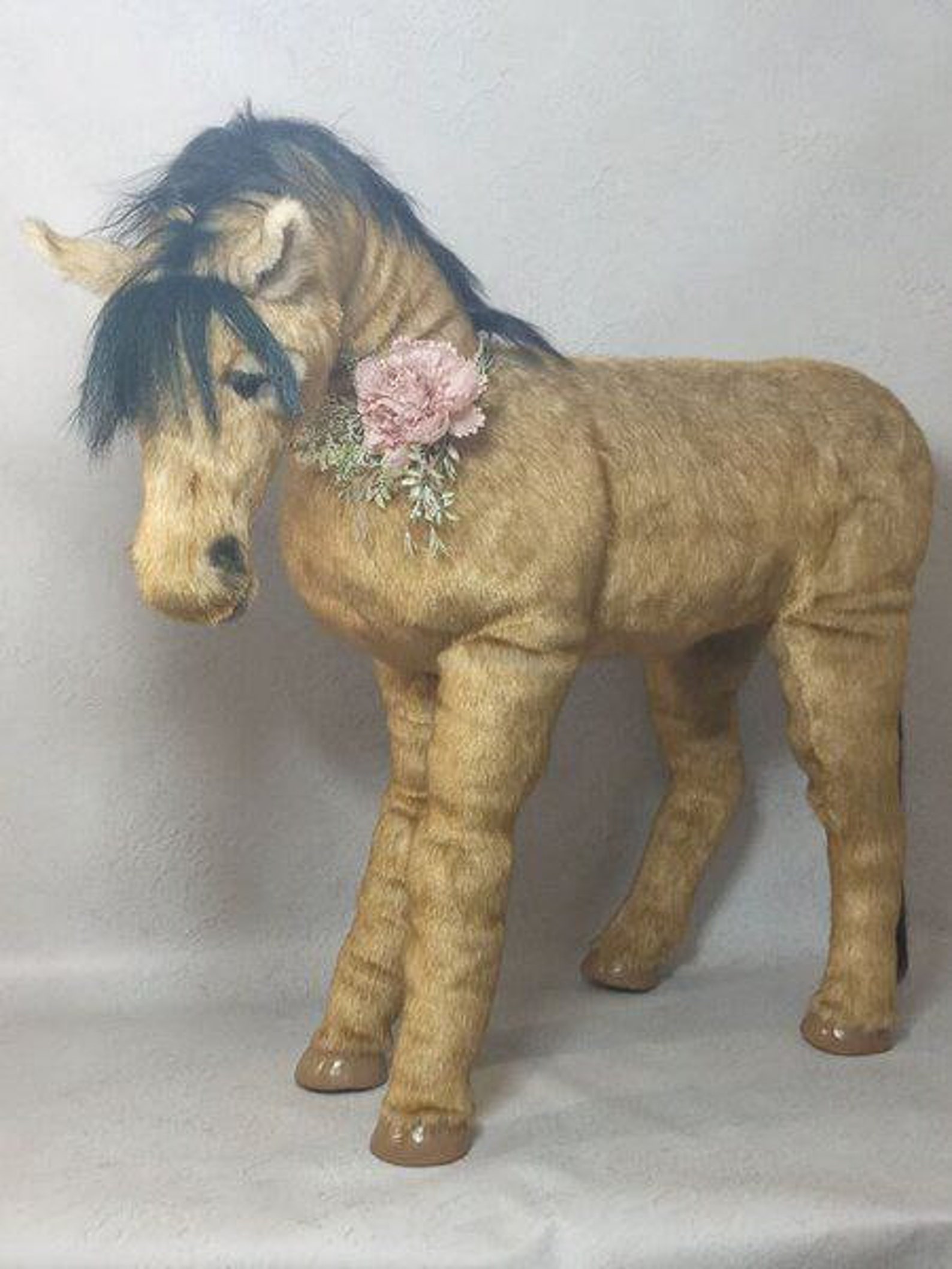 Realistic Horse Artificial Stuffed Animal Cute Pony Toy Soft Sculpture ...