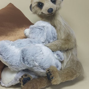 Meerkat Cub Realistic Toy OOAK Artificial Stuffed Animal Cute Mongoose ...