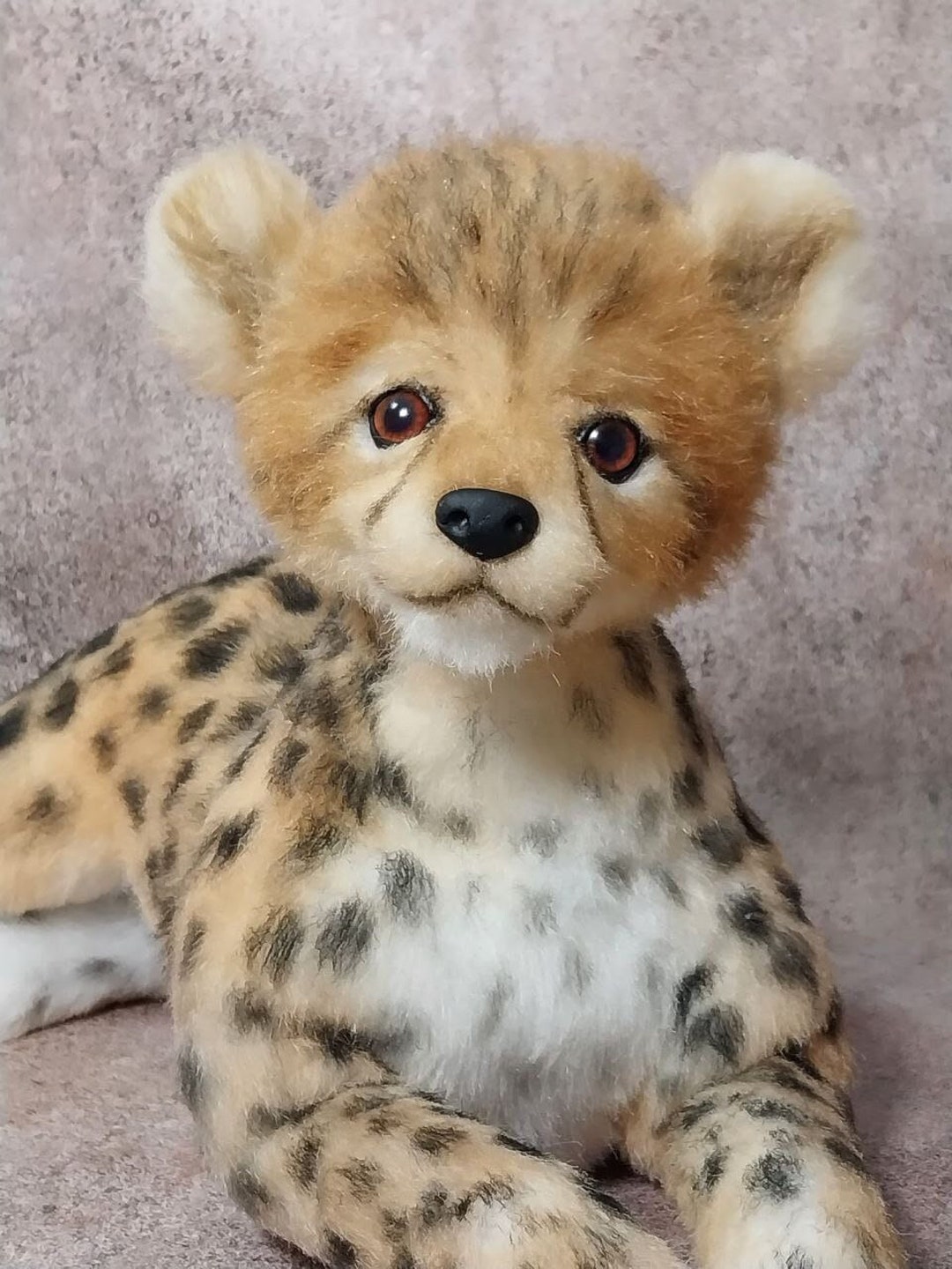 SOLD Realistic Cheetah,stuffed Animal Cute Baby Cheetah Cub Toy, Soft ...