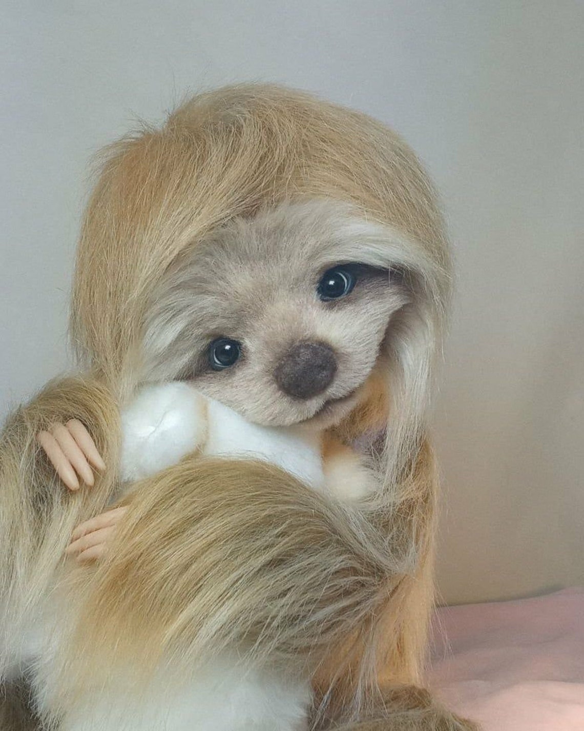 Realistic Cute Baby Sloth Toy Artificial Stuffed Animal Soft Sculpture ...