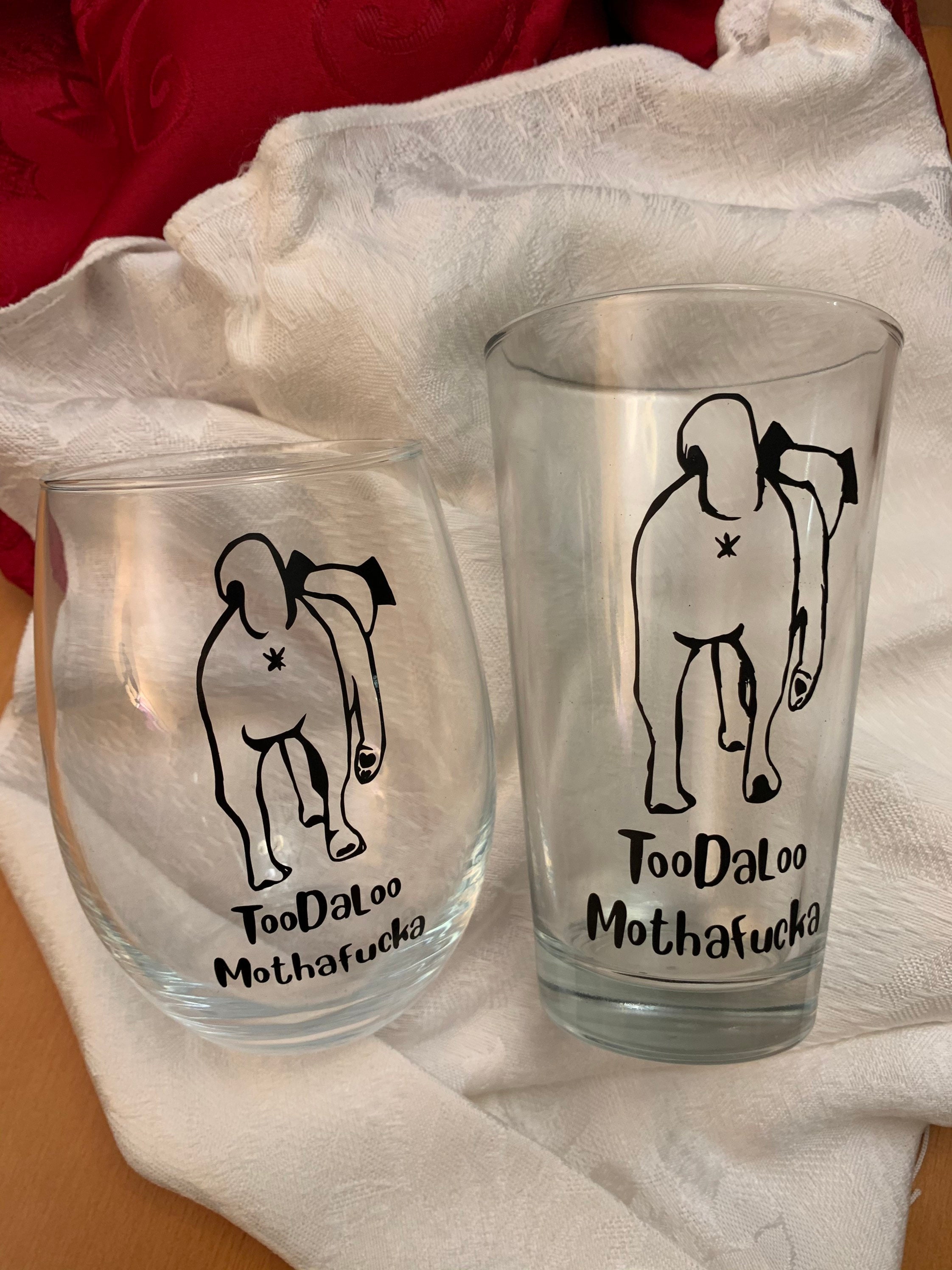 Toodaloo Muthafucka Pug Ass Glass - Etsy