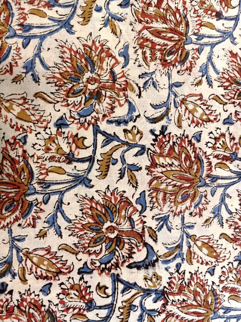 Indian Sanganeri Cotton Hand Block Floral Beautiful Print - Etsy