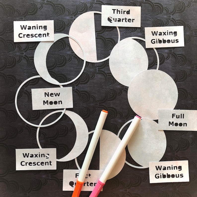 Moon Phases Phases of the Moon Cut File Download for - Etsy