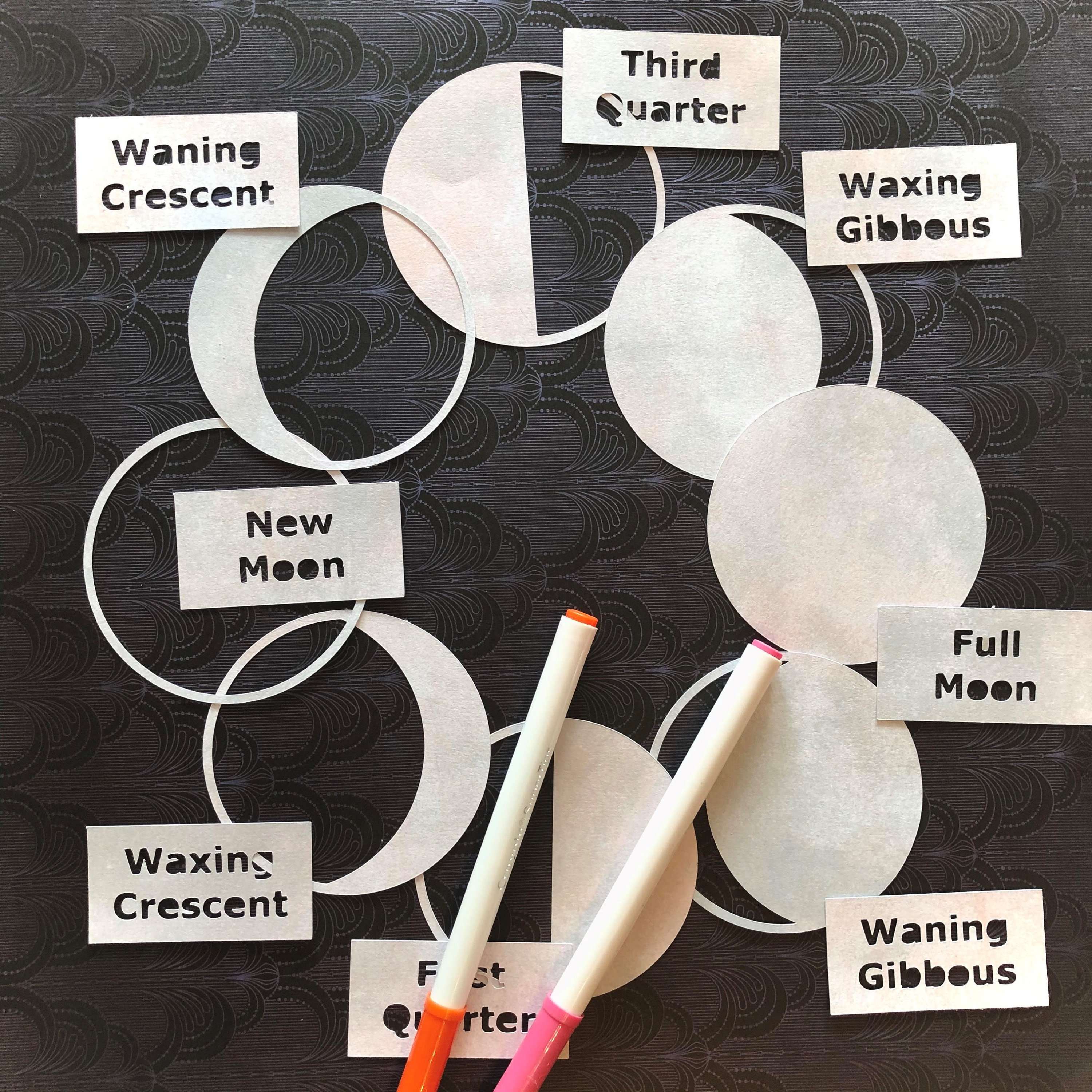 Moon Phases- Phases of the Moon- Cut File Download for Homeschool ...