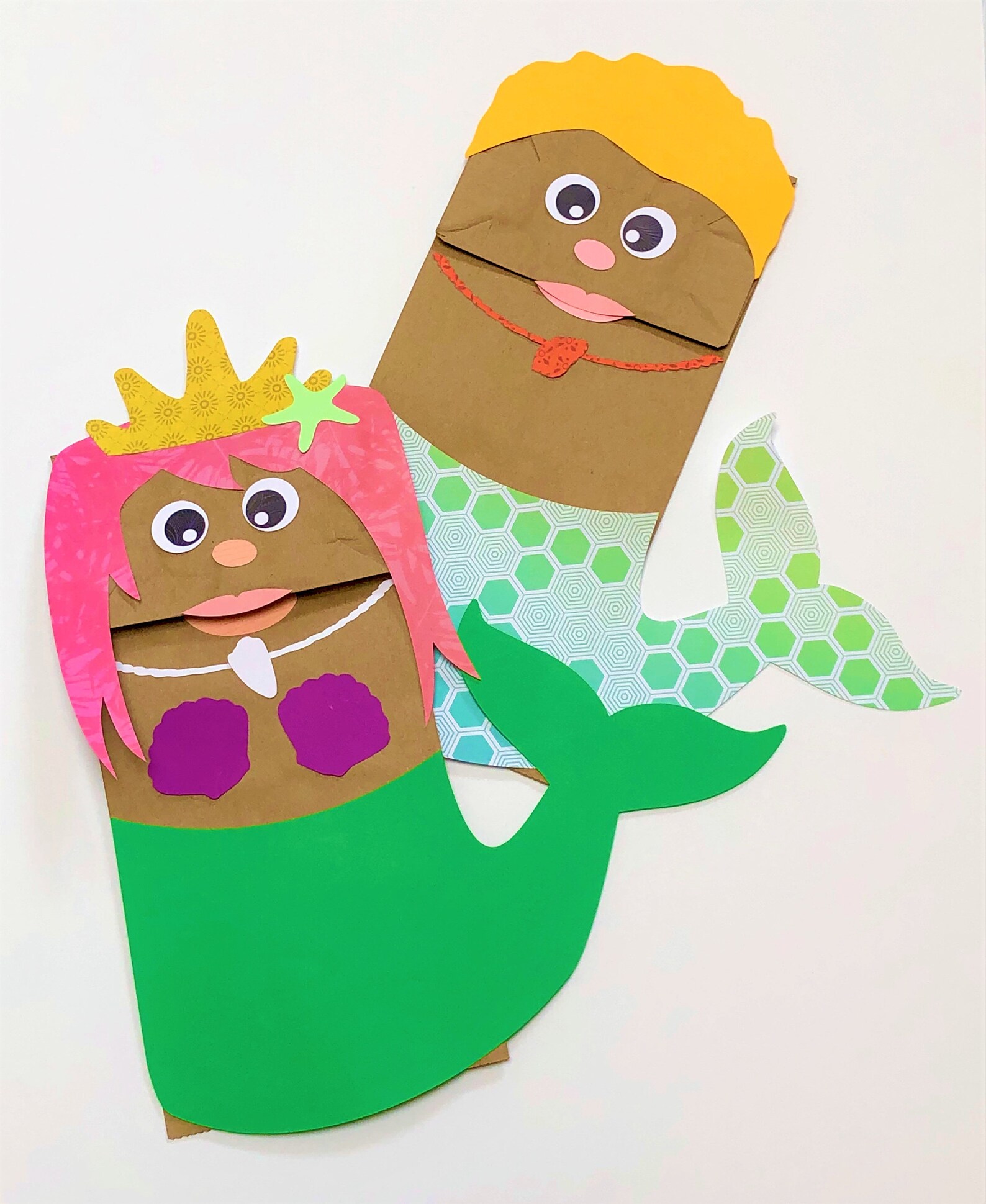 Mermaid Paper Bag Puppet Cut File and Download an SVG for - Etsy