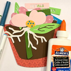 Parts of a Flower - Flower Anatomy Kids Activity SVG- Paper Craft ...