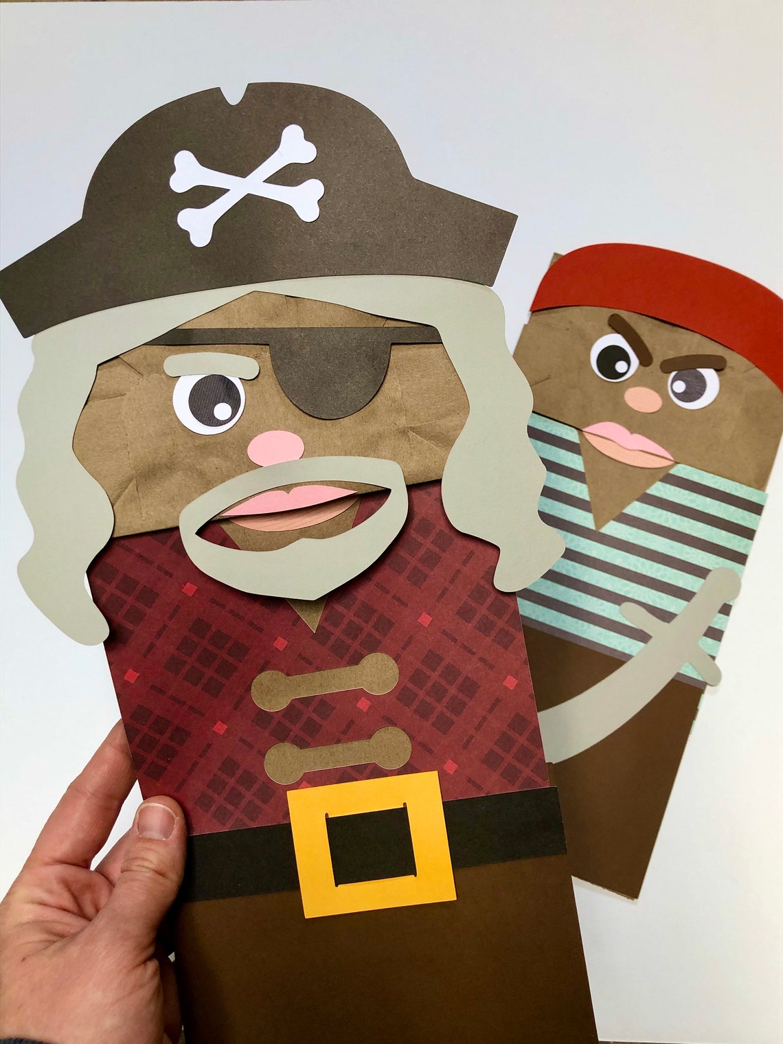 Pirate Paper Bag Puppet Cut File and Download an SVG for - Etsy Australia