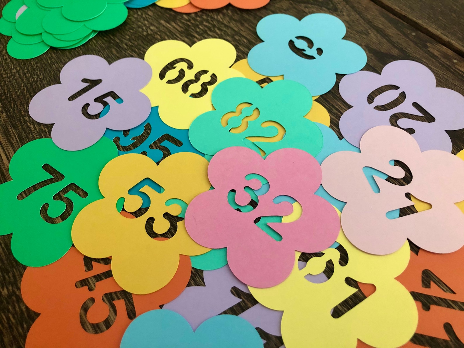 Flower Number Tiles SVG Spring Counting Activity SVG Math | Etsy