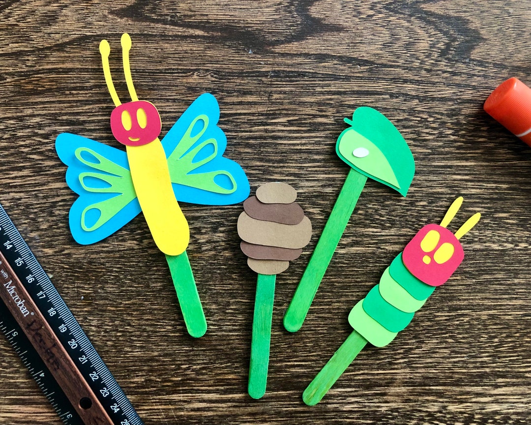Very Hungry Caterpillar SVG Popsicle Stick Puppet Download- a Eric ...