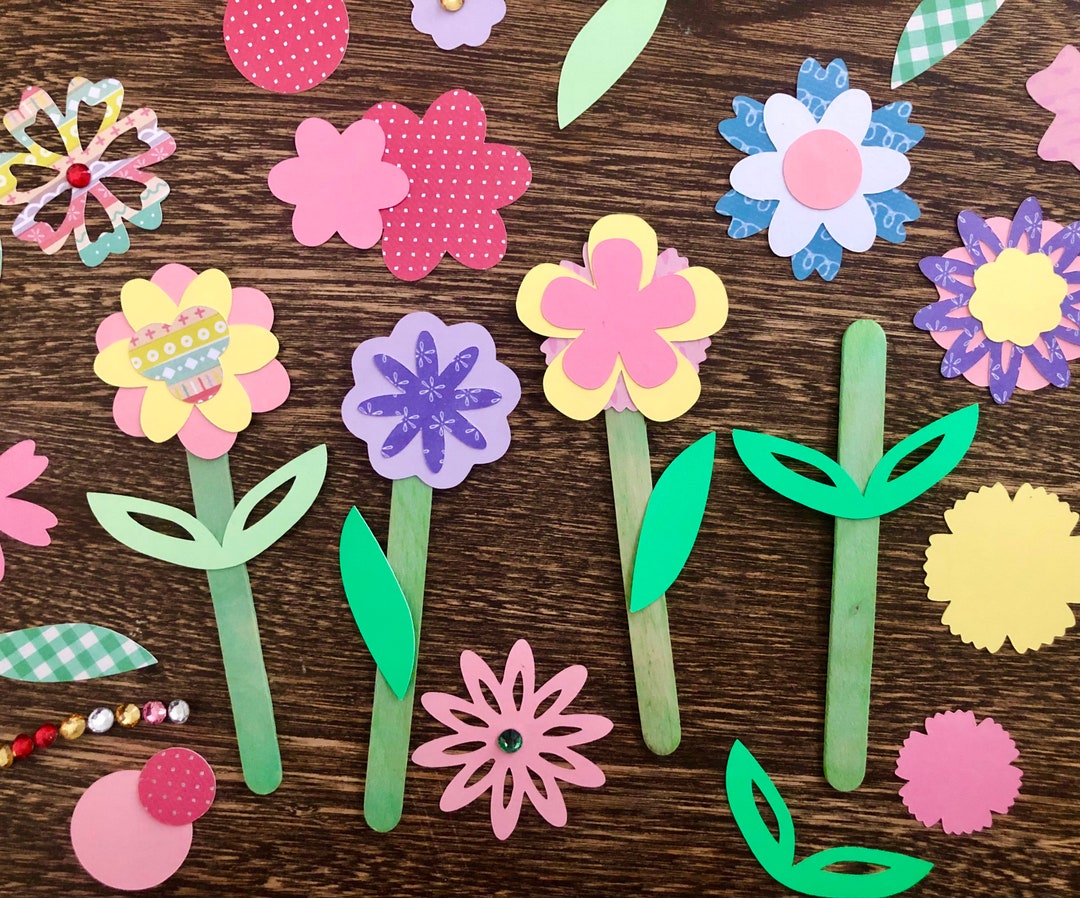 Flower Garden Popsicle Stick SVG Download- Spring Flowers Mother's Day ...