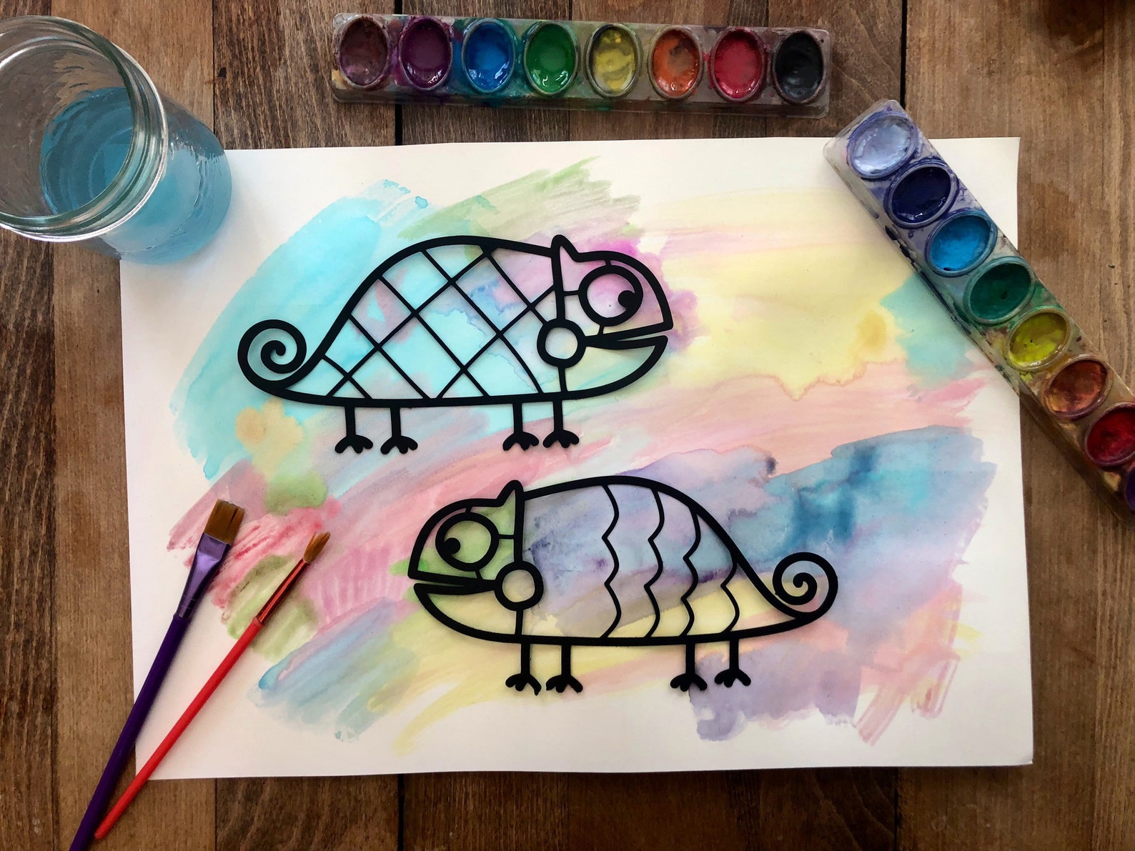 Chameleon's Colors Craft Template SVG and PDF a Tashiro - Etsy