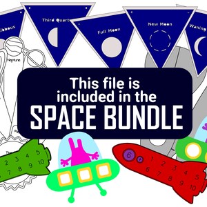 Moon Phases Banner Cut File and Printable- Moon Phases Bunting SVG- a ...