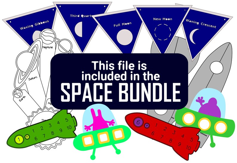 Moon Phases Banner Cut File and Printable Moon Phases Bunting - Etsy