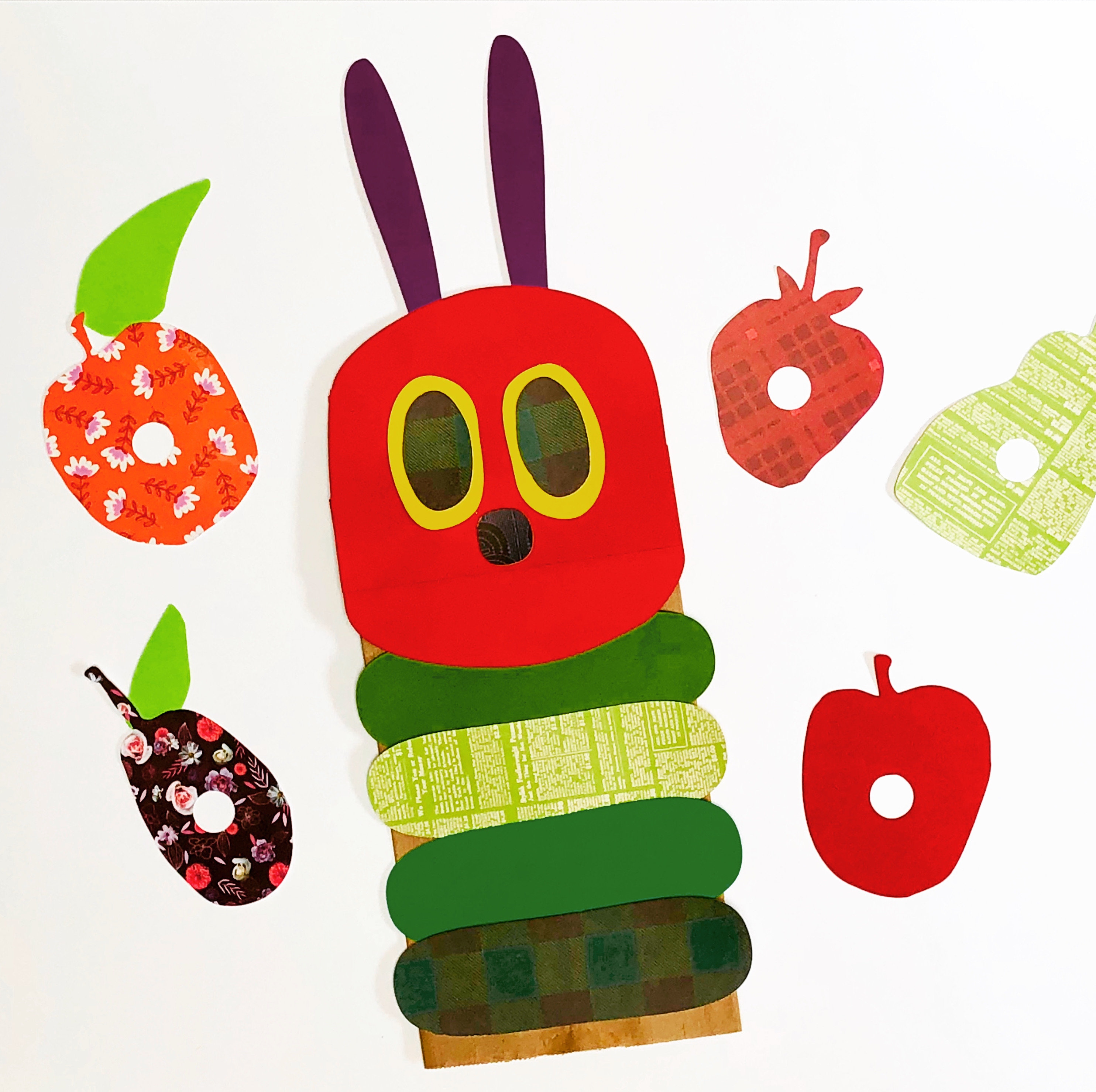 The Very Hungry Catepillar Bag Puppet Cut File and Download | Etsy