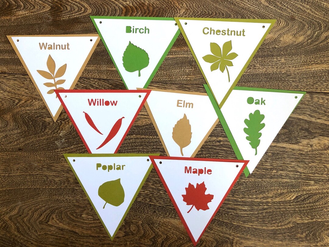Tree Leaves Bunting Banner SVG Cut File and Printable- an Tree Themed ...