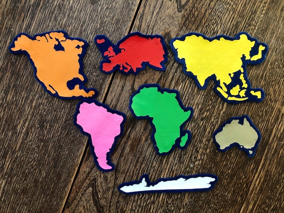 Continents SVG Felt Board Template for CRICUT Montessori | Etsy New Zealand