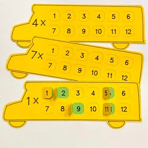 Multiplication Times Tables SVG and PDF- School Bus Math Cut File and ...