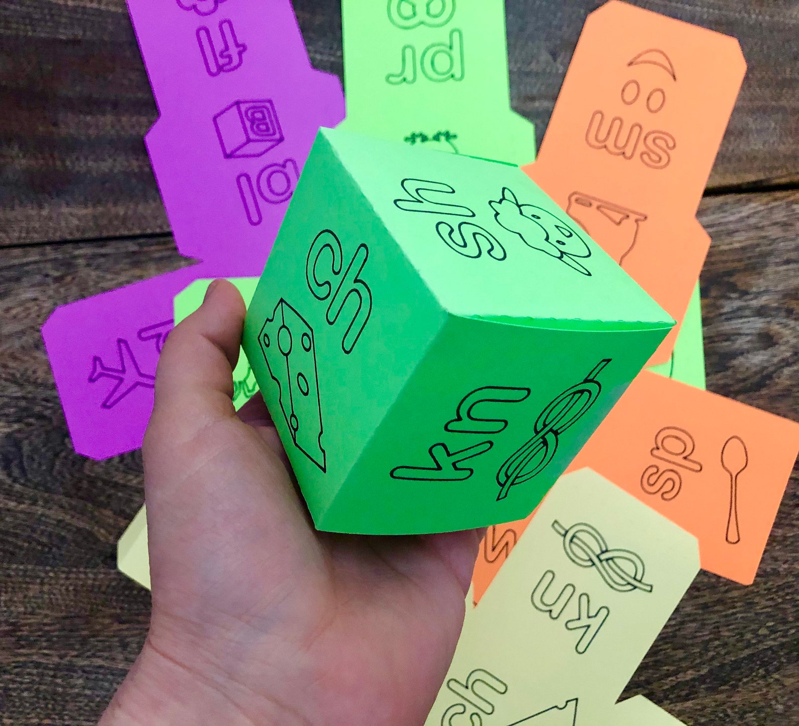 Digraph and Blend Dice SVG, ELA Cricut Phonics and Reading Activity and ...