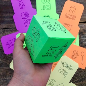 Digraph and Blend Dice SVG, ELA Cricut Phonics and Reading Activity and ...