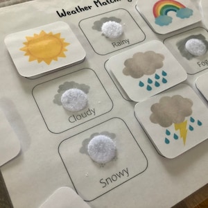 Cricut Weather Matching Busy Book Download- Busy Binder Circle Time ...
