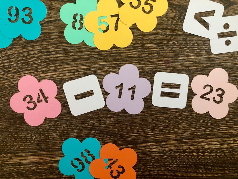 Flower Number Tiles SVG Spring Counting Activity SVG Math - Etsy