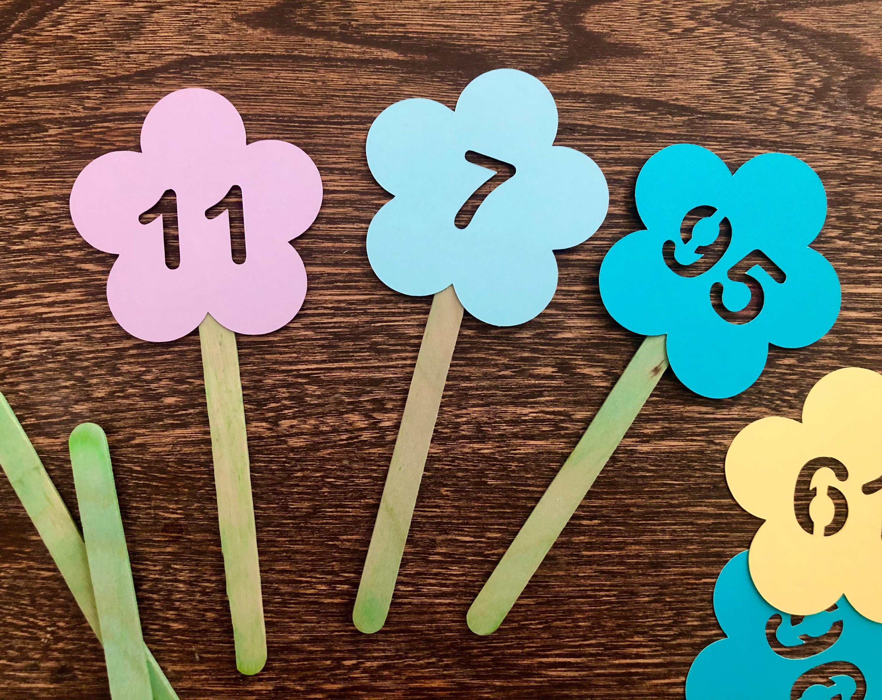 Flower Number Tiles SVG Spring Counting Activity SVG Math - Etsy