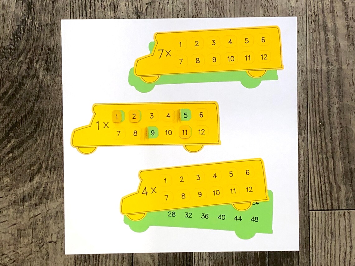 Multiplication Times Tables SVG and PDF- School Bus Math Cut File and ...