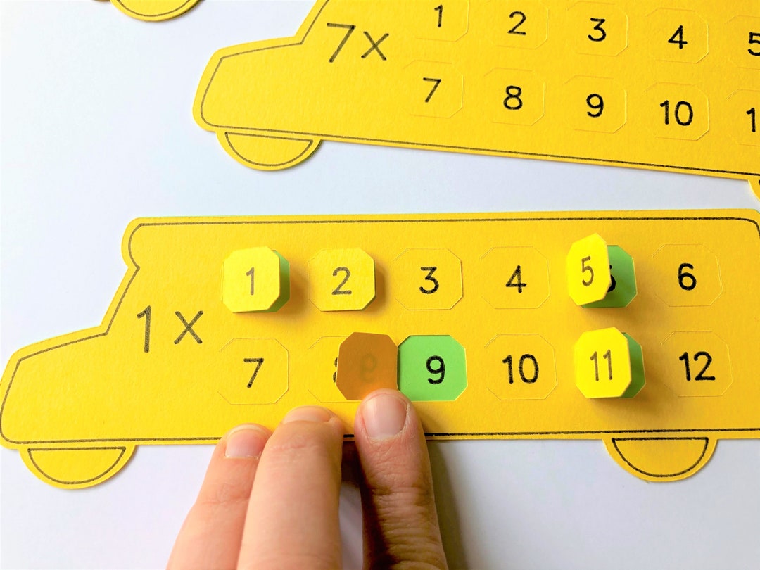 Multiplication Times Tables SVG and PDF- School Bus Math Cut File and ...