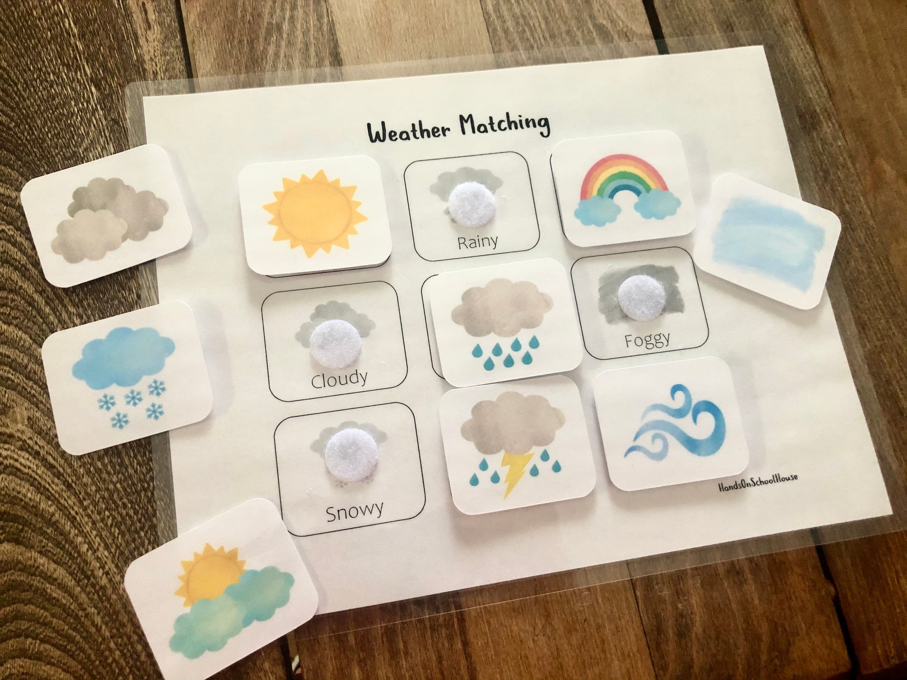 Cricut Weather Matching Busy Book Download- Busy Binder Circle Time ...