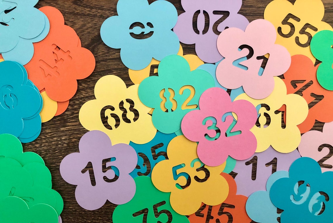 Flower Number Tiles SVG Spring Counting Activity SVG Math | Etsy