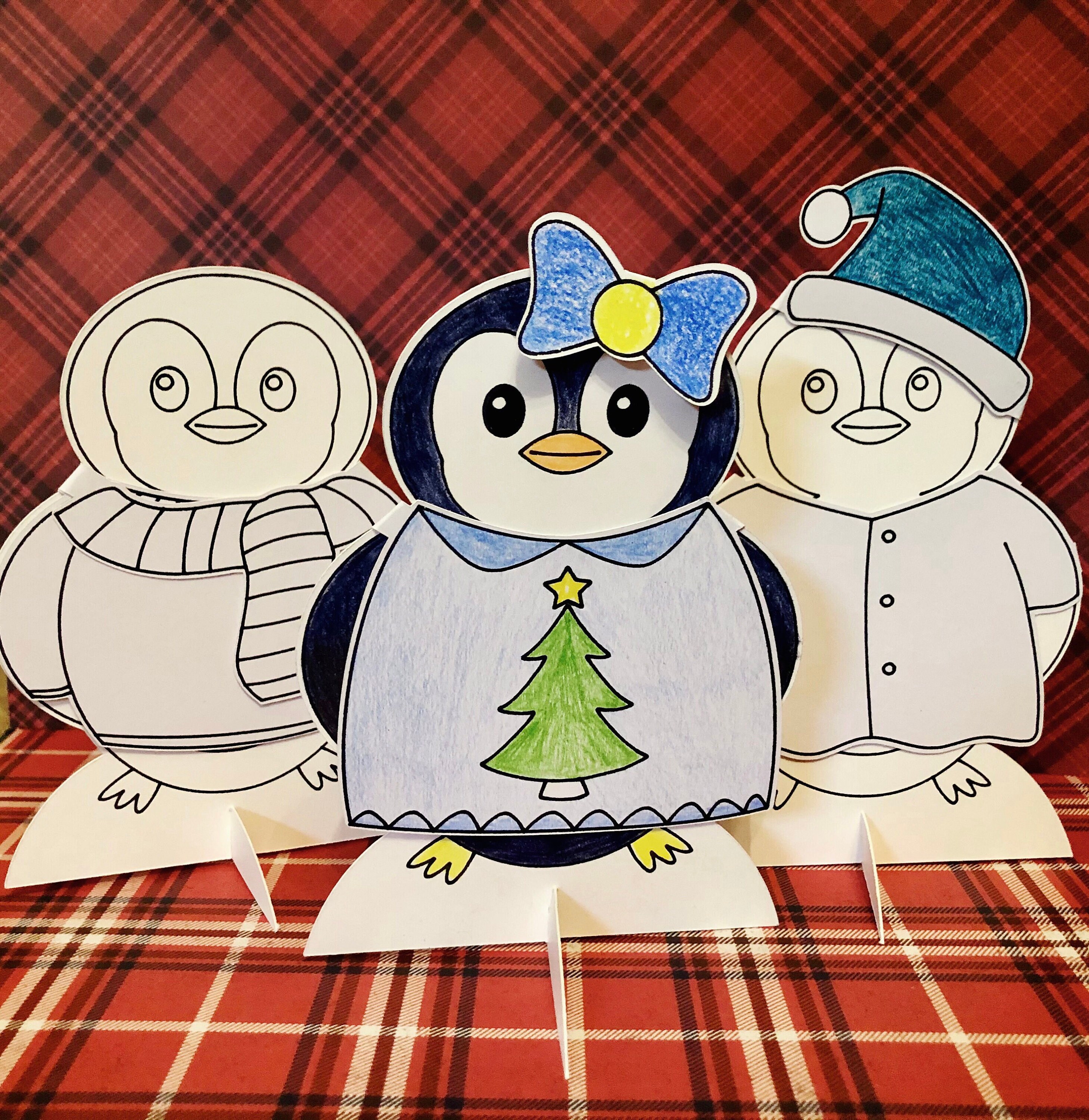 Cricut Gift Kids Penguin Paper Doll SVG Cut File and PDF | Etsy