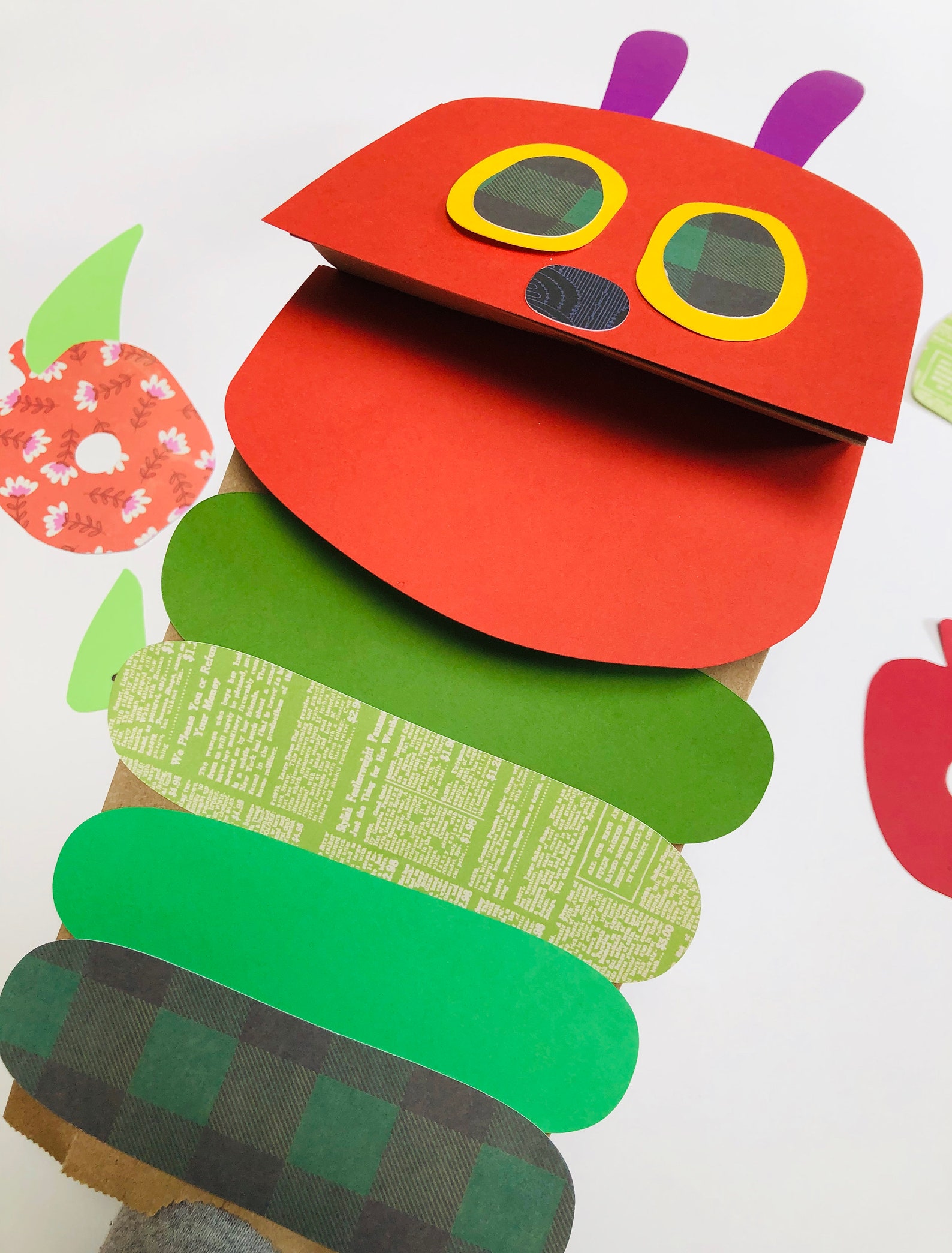 The Very Hungry Catepillar Bag Puppet Cut File and Download - Etsy UK