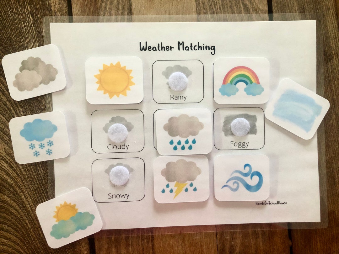Cricut Weather Matching Busy Book Download- Busy Binder Circle Time ...
