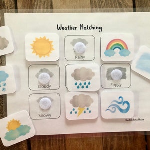 Cricut Weather Matching Busy Book Download- Busy Binder Circle Time ...