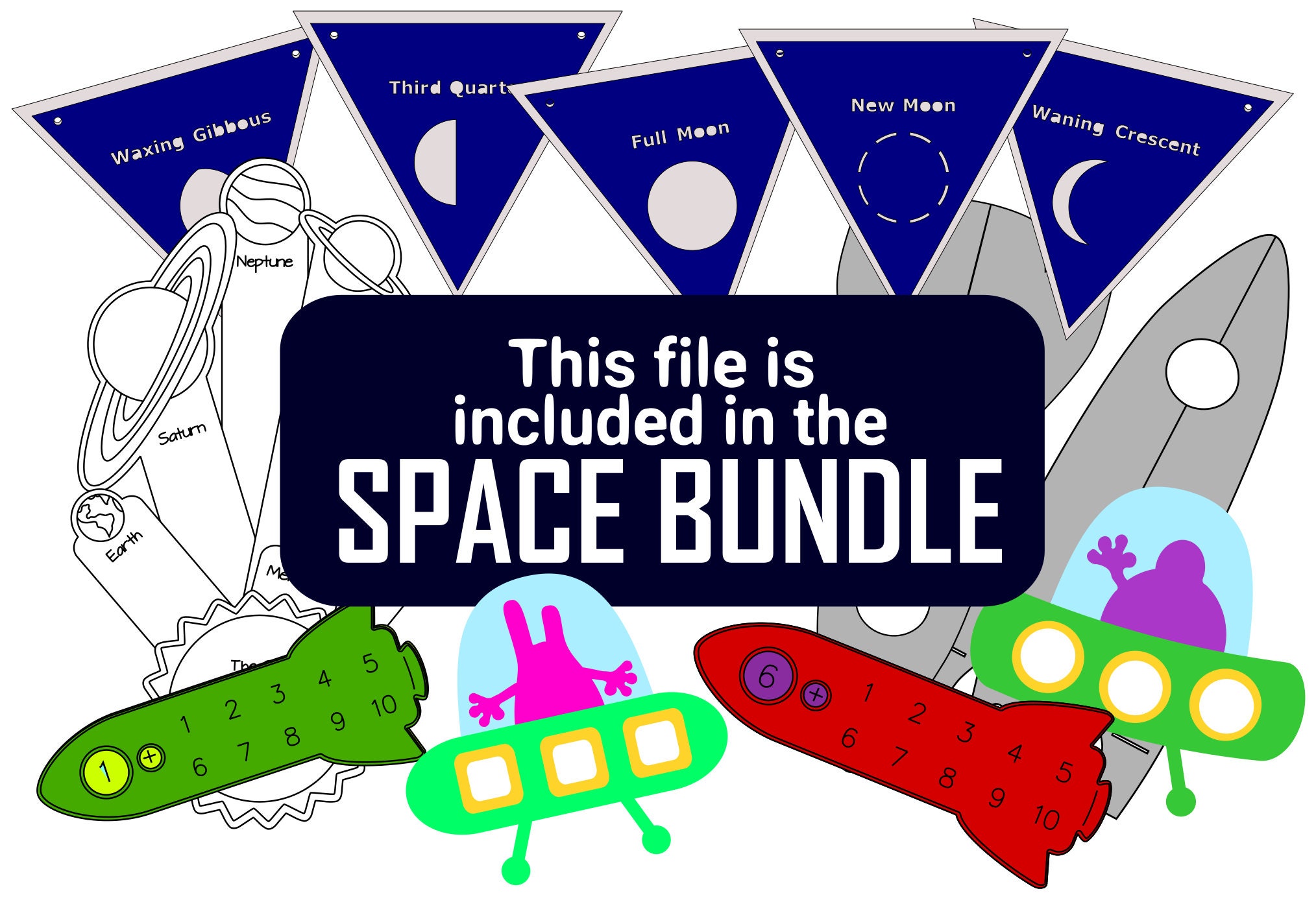 Math Rockets Addition SVG and PDF Rocket Math Cut File and | Etsy