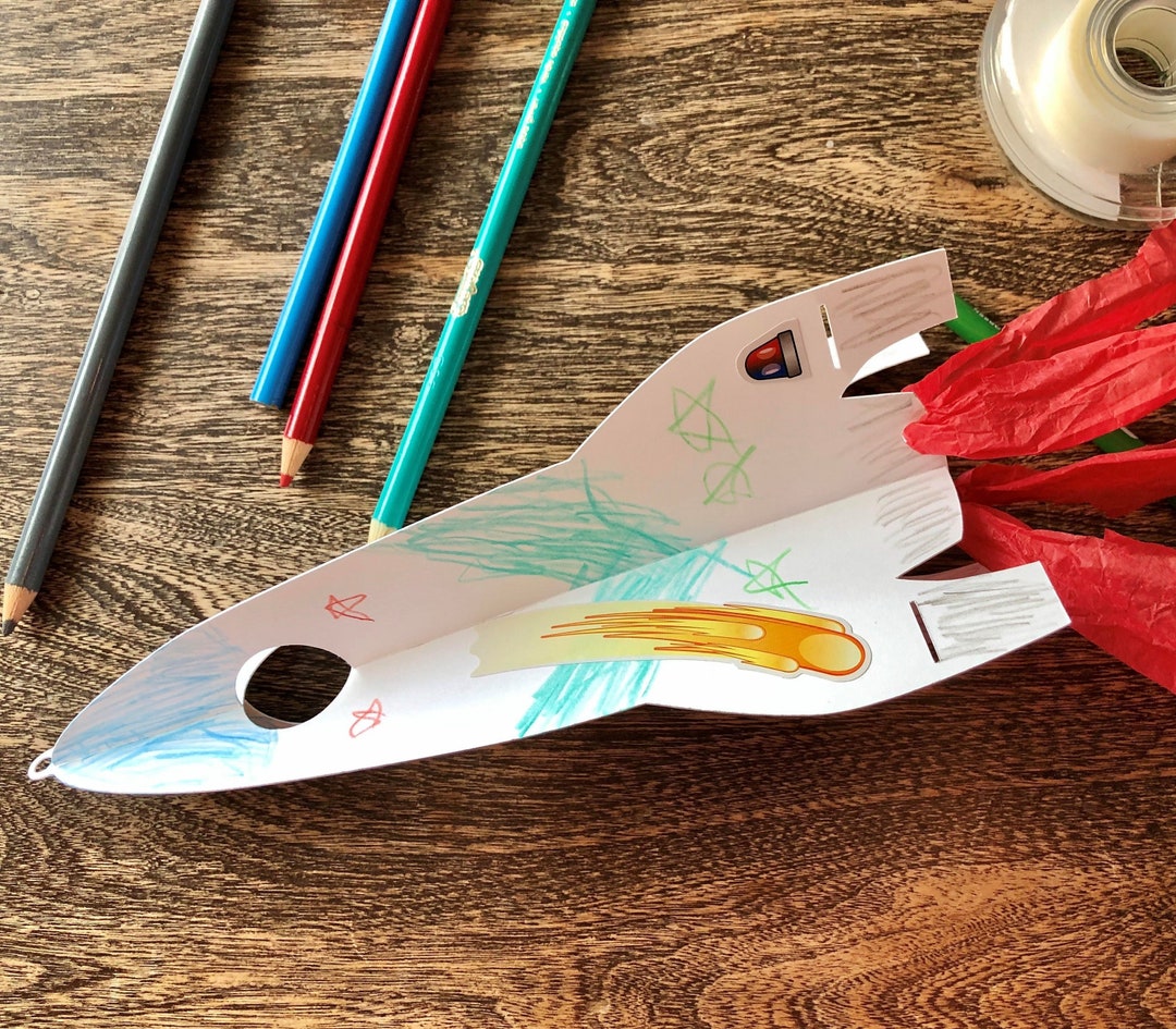 Rocket Paper Sculpture - Cut File Download for Homeschool Paper Craft ...