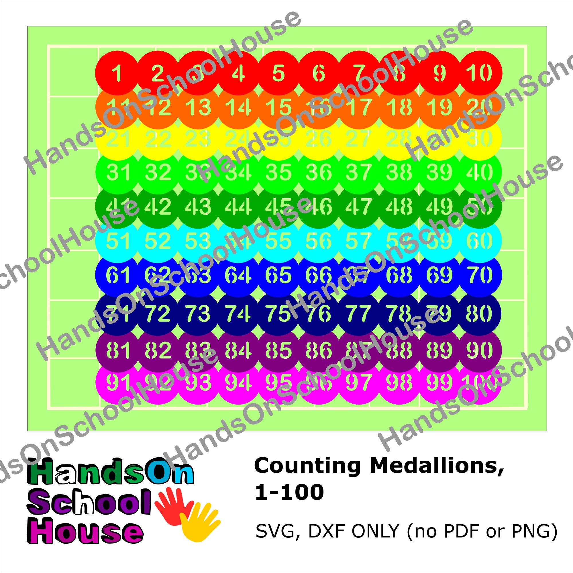 Counting to 100 Number Tile SVG Counting SVG Cricut | Etsy
