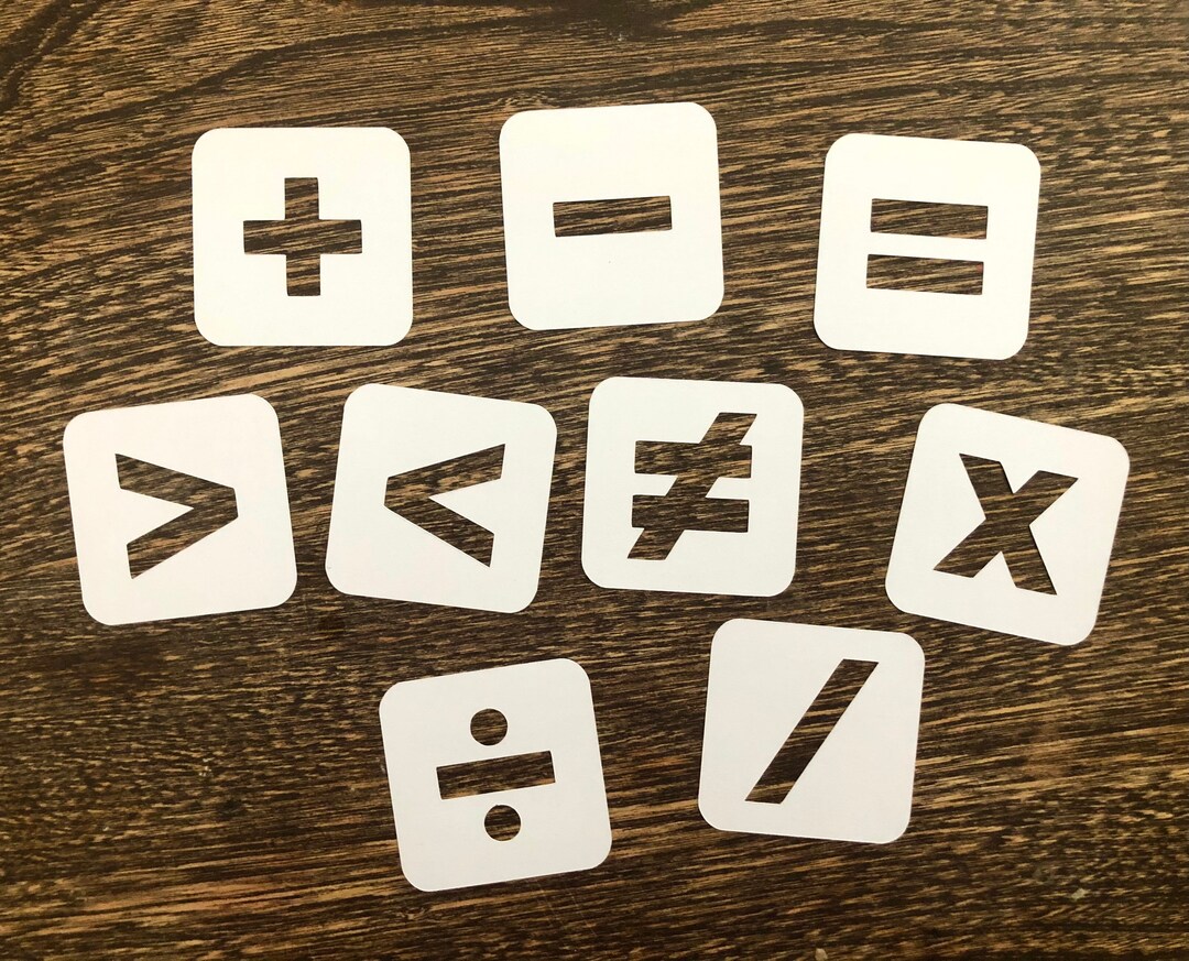 Math Operation Tiles SVG and PDF, Kids Math Activity for Cricut- Math ...