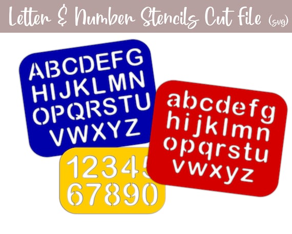 Letter Stencils and Number Stencil Cut File Digital Download | Etsy