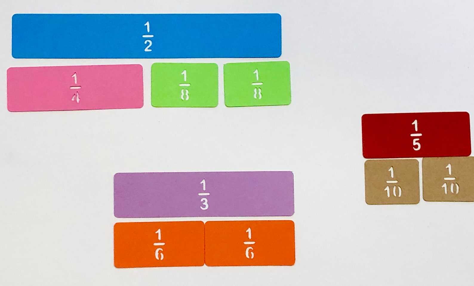 Fraction Tiles SVG and Printable for Learning Fractions in Homeschool ...