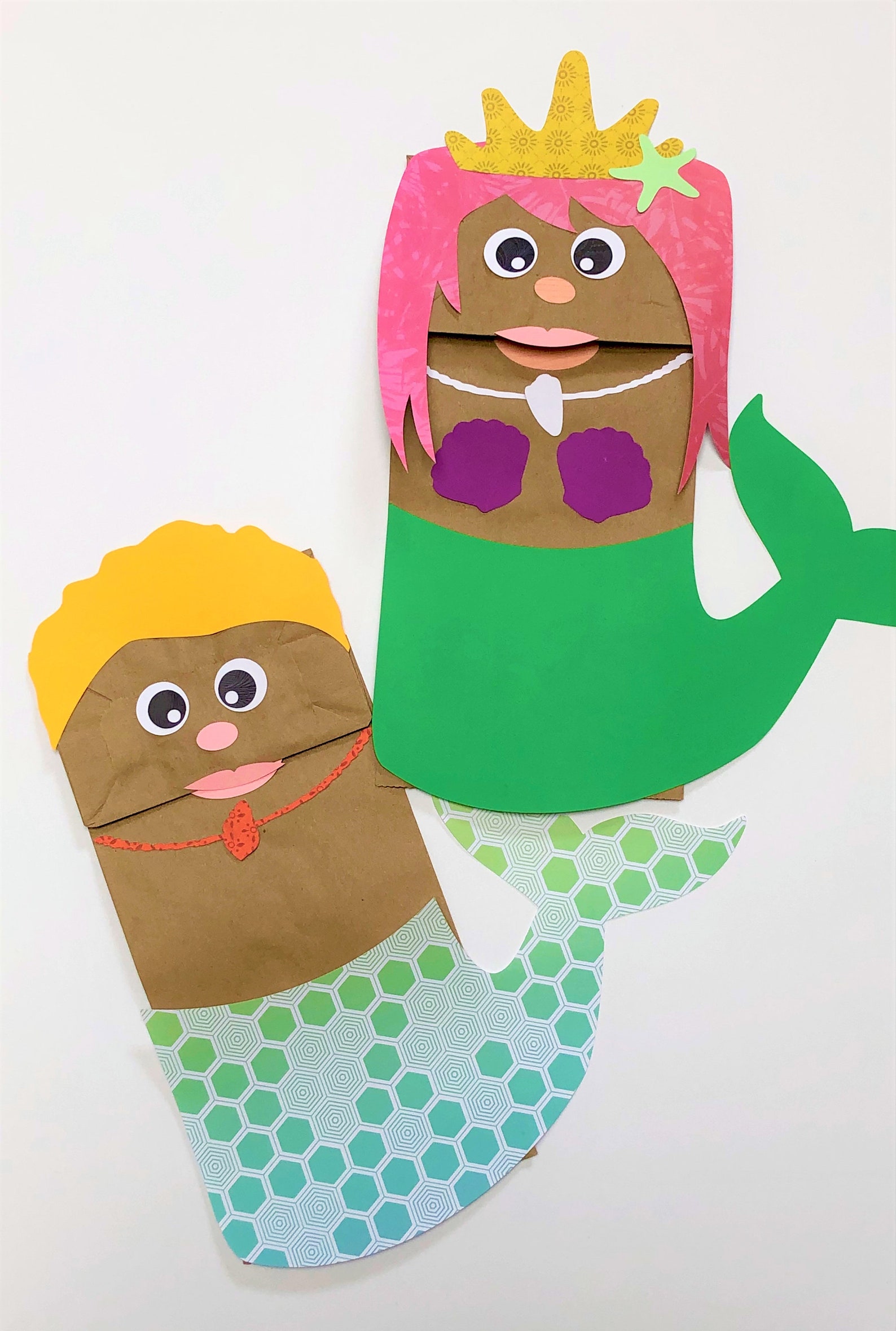 Mermaid Paper Bag Puppet Cut File and Download- an SVG for Cricut ...
