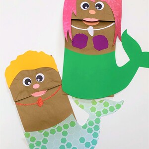 Mermaid Paper Bag Puppet Cut File and Download- an SVG for Cricut ...
