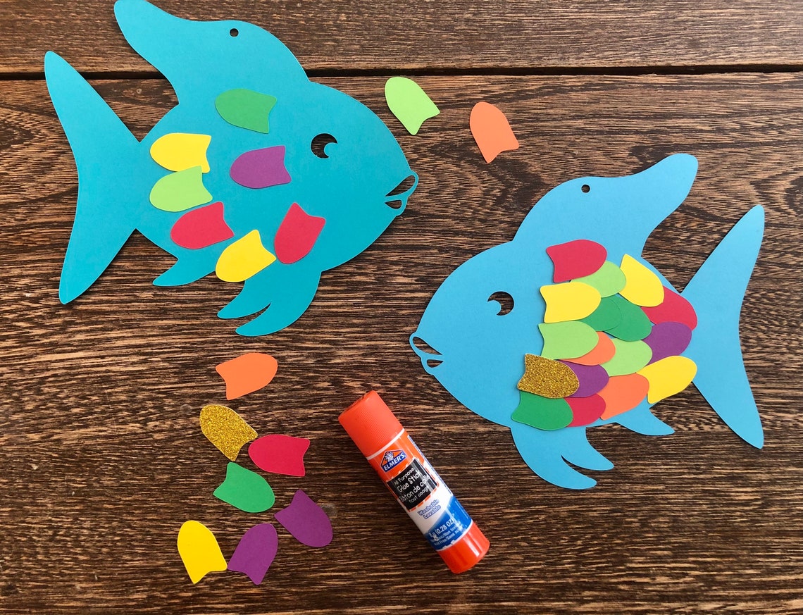 Rainbow Fish Craft Template SVG and PDF a Downloadable Read - Etsy UK