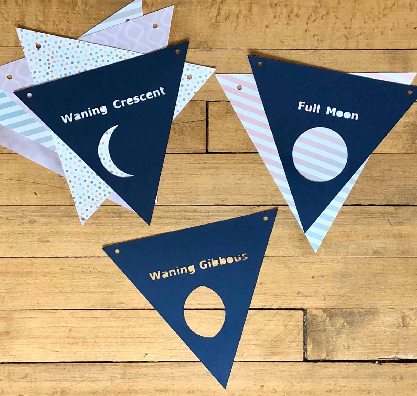 Moon Phases Banner Cut File and Printable Moon Phases Bunting | Etsy