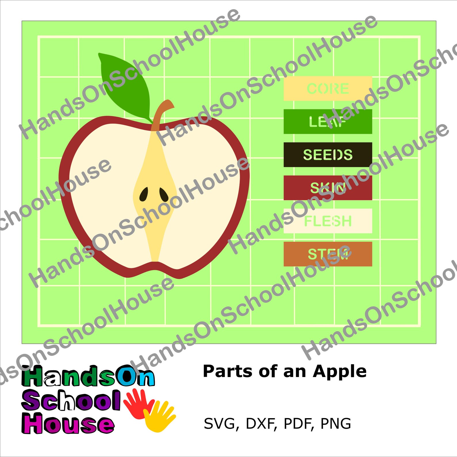 Parts of an Apple | Apple Anatomy SVG- Felt Board Template- a Cut File ...