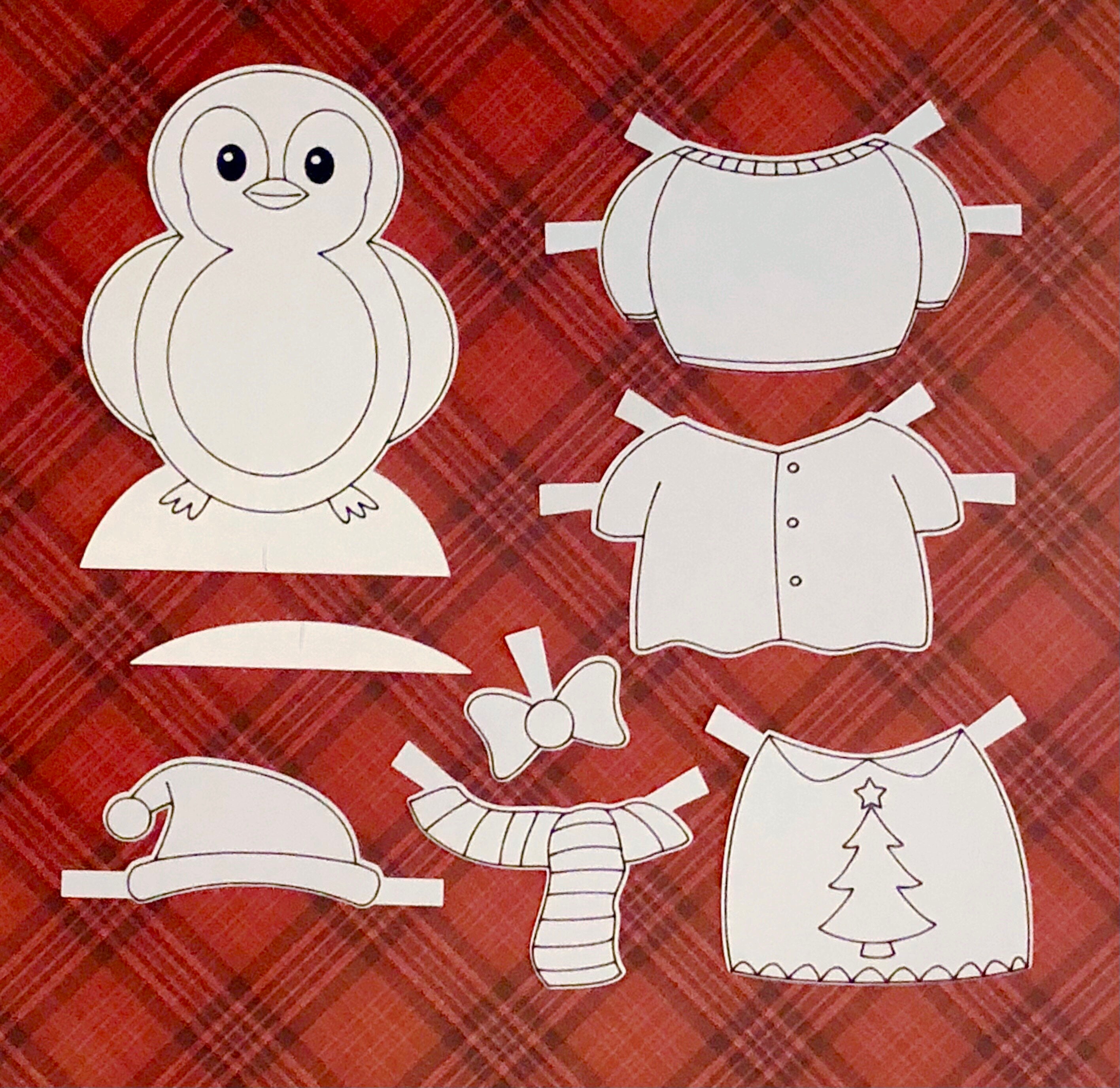 Cricut Gift Kids Penguin Paper Doll SVG Cut File and PDF | Etsy