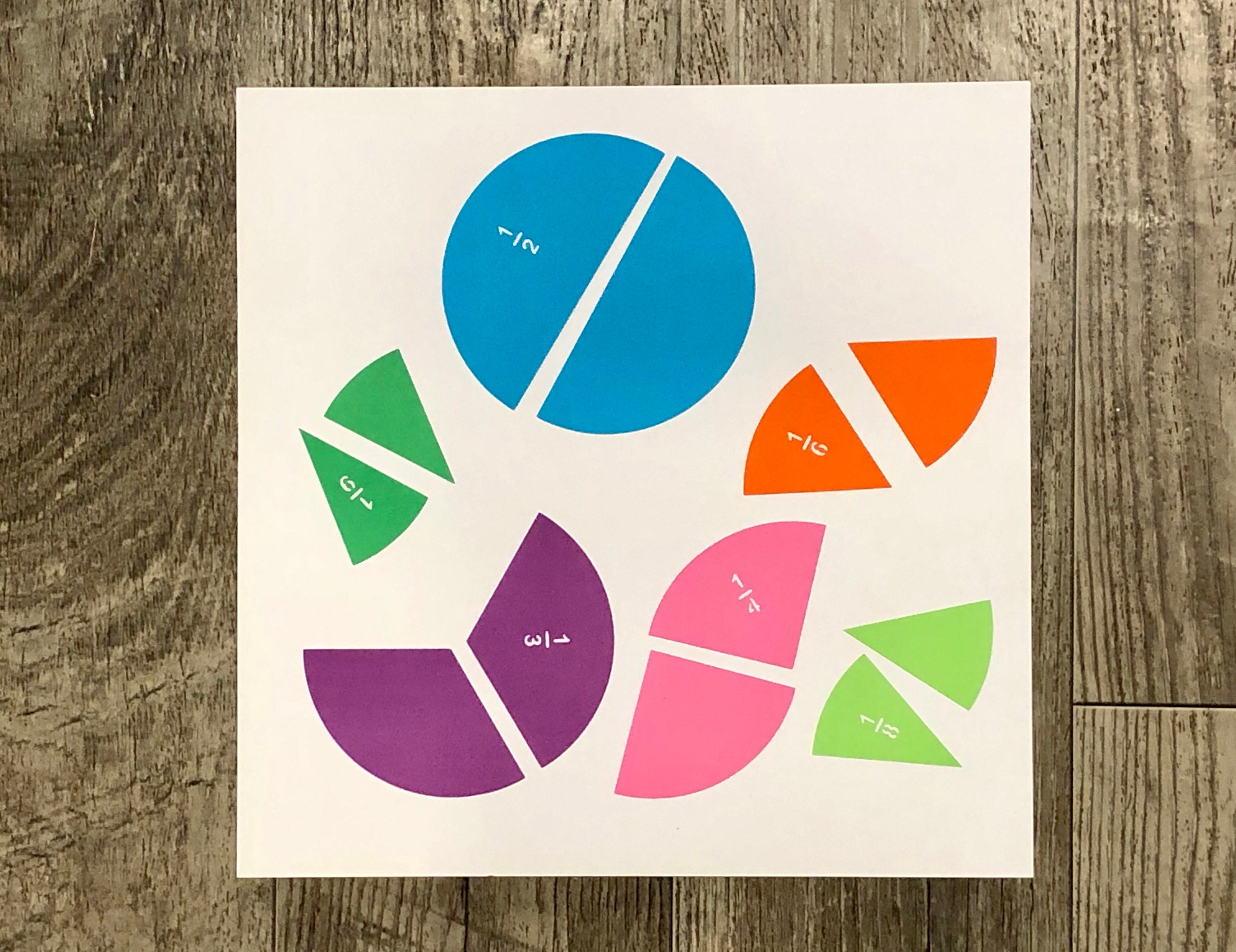 Learning Fractions Math Manipulative Cut File and Printable - Etsy